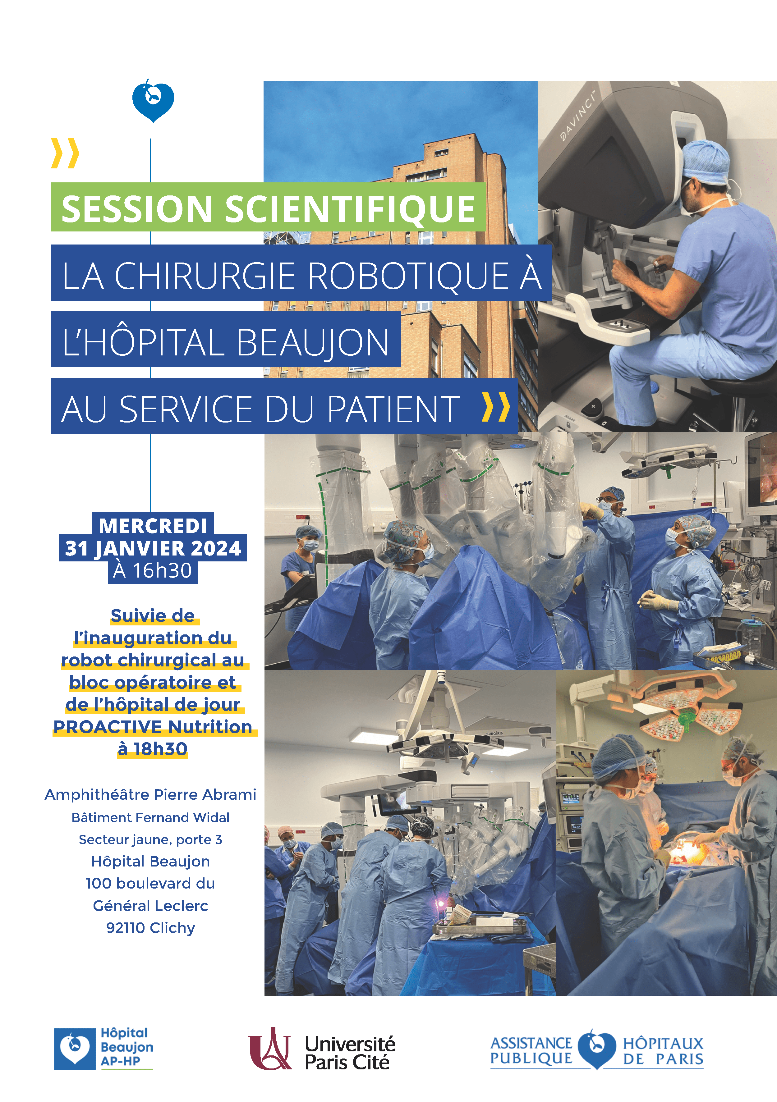 Save the date ! Session scientifique sur la chirurgie robotique à l’hôpital Beaujon | Hôpital ...